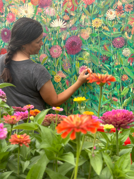 Heirloom Zinnias - giclee – New Vision Art